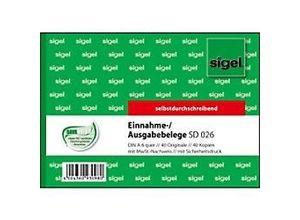 4004360930980 - Ausgabe- Einnahmebeleg SD026 selbstdurchschreibend A6 quer 2x40 Blatt 4004360930980 Sigel