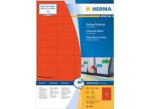 4008705045452 - HERMA Farbige Etiketten 4545 Rot Rechteckig 45 x 21 mm 100 Blatt à 48 Etiketten