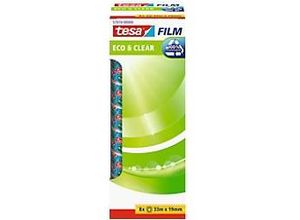 4042448175410 - tesafilm Eco & Clear - Nachhaltiges Multifunktions-Klebeband für Heim- Schul- und Büroanwendungen - 33 m x 19 mm - 8er Pack - transparent