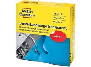 4004182035108 - AVERY Zweckform Economy 3510 Verstärkungsringe PP (Polypropylen) Transparent 13 (Ø) mm 500 Stück