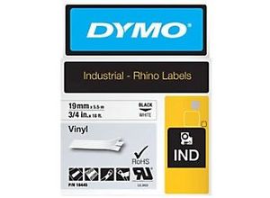 0071701184450 - DYMO Rhino-Industrie-Vinyletiketten | 19 mm x 55 m | schwarz auf weiß | selbstklebendes Schriftband | für  Rhino und LabelManager Beschriftungsgerät