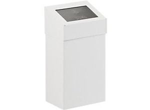 8713631021826 - DutchDesign Push-Mülleimer mit Druckdeckel Pulverbeschichtetes Aluminium 18 L 277 (B) x 17 (T) x 50 (H) cm Weiß