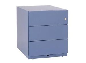 5020073806595 - BISLEY Rollcontainer Note™ mit 3 Universalschubladen HxBxT 495 x 420 x 565 mm mit Griffleiste blau