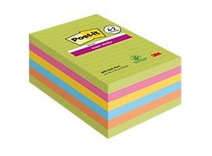 0076308149420 - Post-it Super Sticky Haftnotizen 101 x 152 mm Farbig Sortiert Rechteckig Liniert 90 Blatt Vorteilspackung 4 + 2 Gratis