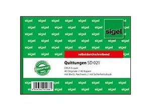 4004360910661 - sigel® Quittungen mit MWSt-Nachweis SD021 DIN A6 quer 2 x 40 Blatt selbstdurchschreibend