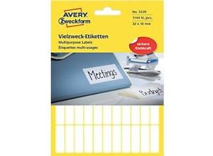 4004182033203 - AVERY Zweckform 3320 Universaletiketten Weiß 32 x 10 mm 26 Blatt à 44 Etiketten