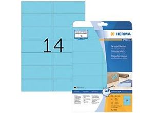 4008705050609 - HERMA Farbige Etiketten A4 105x423 mm blau Papier matt 280 St - Blau - Selbstklebendes Druckeretikett - A4 - Papier - Laser Inkjet - Entfernbar