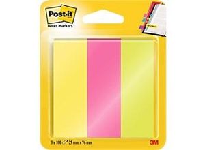 3134375317153 - Post-it Haftmarker Rechteckig 25 x 76 cm Farbig sortiert 3 Stück à 100 Streifen