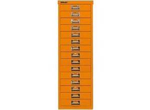 5020073770155 - Schubladenschrank MultiDrawer? 39er Serie L3915103 Stahl 15 Schubladen (Vollauszug) A4 279 x 86 x 38 cm orange 50200737701