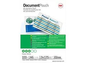 0033816030855 - Document Laminierfolien A6 Glänzend 125 Mikron (2 x 125) Transparent 100 Stück