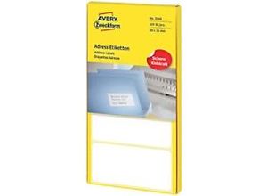 4004182033449 - AVERY Zweckform 3344 Adressetiketten Spezial Weiß 89 x 36 mm 80 Blatt à 4 Etiketten