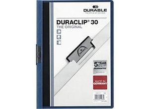 4005546210346 - - Klemmmappe duraclip® 30 din A4 Hartfolie Farbe der Rückseite dunkelblau Farbe der Klemme schwarz