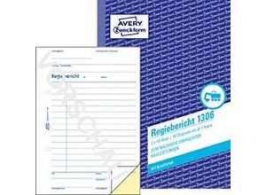 4004182013069 - AVERY Zweckform Regiebericht 1306 DIN A5 Perforiert N A 50 Blatt