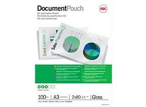 0013465583032 - Document Laminierfolien DIN A3 Glänzend 2 x 80 (160) Mikron Transparent 100 Stück