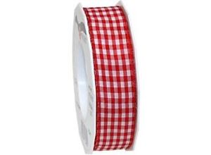 4009236018700 - Geschenkband Zierband Vichy Karo 6192520-609 25mm x 20m rot weiß 4009236018700 Präsent