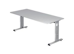 4032062028391 - Schreibtisch VOS19 5 S manuell höhenverstellbar 85cm (H) 180x80cm (BxT) rechteckig grau   silber 4032062028391 Hammerbacher