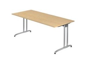 4032062027974 - HAMMERBACHER BS19 Schreibtisch ahorn rechteckig C-Fuß-Gestell silber 1800 x 800 cm