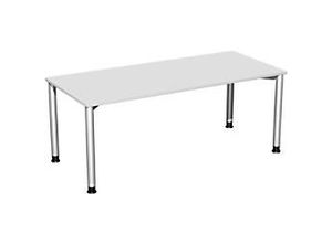 4038933478982 - Flex höhenverstellbarer Schreibtisch lichtgrau silber rechteckig 4-Fuß-Gestell silber 1800 x 800 cm