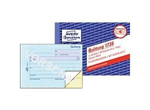 4004182017364 - Quittung Formular Papierformat din A6 quer Anzahl der Blätter 2 x 40 Bl - Avery Zweckform