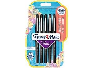 3026980289096 - Paper Mate Filzstift Flair M   07 mm schwarz Faserschreiber in der Farbe schwarz 1 Packung = 5 Fineliner