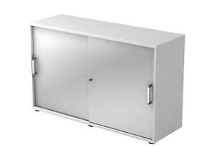 4032062155400 - Schiebetürenschrank Spanplatte 1 Fachboden abschließbar 1200 x 400 x 748 mm Silber Weiß