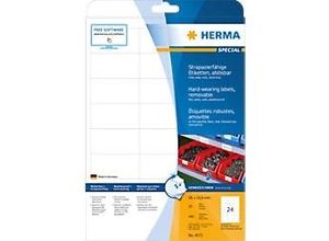 4008705045735 - HERMA Robuste Filmetiketten 4573 Weiß Rechteckig DIN A4 66 x 338 mm 20 Blatt à 24 Etiketten