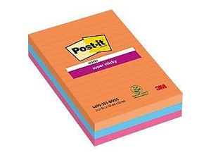 0051141998862 - Post-it Bangkok Haftnotizen 101 x 152 mm Farbig sortiert Rechteckig Liniert 3 Stück à 90 Blatt