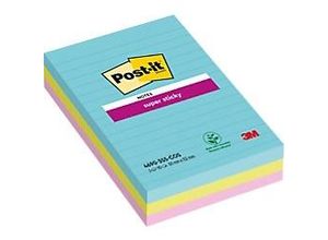 0076308498726 - Post-it® Haftnotizen Super Sticky XL Notes Cosmic 101 x 152 mm farbig & liniert 3 Blöcke á 90 Blatt