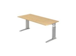 4032062140963 - HAMMERBACHER US19 höhenverstellbarer Schreibtisch ahorn rechteckig C-Fuß-Gestell silber 1800 x 800 cm