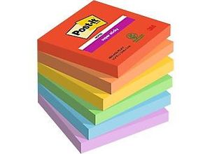 4054596924437 - POST-IT Haftnotizen Super Sticky Notes Playful 654-6SS-PLAY 76 x 76 mm wiederablösbar cellophanfrei verpackt farbig 6 x 90 Blatt