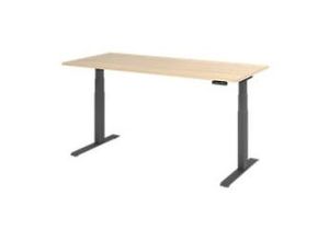 4032062185896 - Schreibtisch Basic VXDKB19 E G höhenverstellbar 64-129cm (H) rechteckig eiche   graphit 4032062185896 Hammerbacher