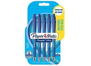 8008285024997 - Paper Mate Flexgrip Ultra-Druckkugelschreiber | mittlere Spitze (10 mm) | blaue Tinte | 5 Stück