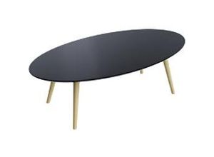 3660141226218 - Beistelltisch SCANDI oval 4-Fuß Gestell aus Massivholz B 1150 x T 600 x H 350 mm schwarz Buche