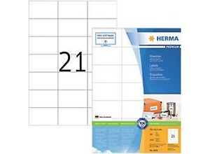 4008705046688 - HERMA Etiketten Premium A4 70x423 mm weiß Papier matt 2100 St - Weiß - Selbstklebendes Druckeretikett - A4 - Papier - Laser Inkjet - Dauerhaft