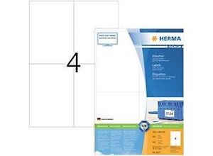 4008705046275 - HERMA Etiketten Premium A4 105x148 mm weiß Papier matt 800 St - Weiß - Rechteck - Dauerhaft - Papier - Matte - Laser Inkjet