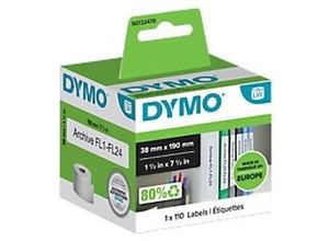 5411313990189 - DYMO Original LabelWriter-Ordner-Etiketten | 38 mm x 190 mm | Rolle mit 110 leicht ablösbaren Etikettenband | selbstklebend | für LabelWriter Etikettendrucker und Beschriftungsgerät