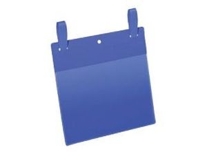 4005546109084 - DURABLE Gitterboxtasche mit Lasche blau Ideal für die dauerhafte Kennzeichnung von Lager- und Transportboxen 1 Packung = 50 Stück Innenformat A5 quer