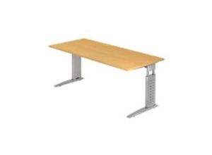 4032062141007 - HAMMERBACHER US19 höhenverstellbarer Schreibtisch buche rechteckig C-Fuß-Gestell silber 1800 x 800 cm