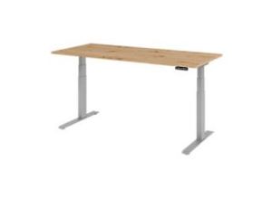 4032062188927 - Schreibtisch Basic VXDKB19 R S höhenverstellbar 64-129cm (H) rechteckig asteiche   silber 4032062188927 Hammerbacher