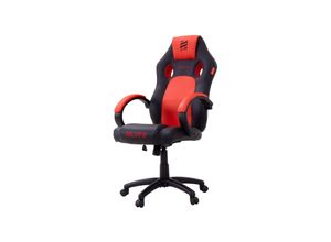 4056551044327 - ELITE Gaming-Stuhl EXODUS Armpolster 45-55cm Sitzhöhe extrabreite Sitzfläche Wippmechanik MG100 (Schwarz Rot)