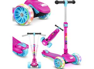 4260692713541 - KIDIZ® Roller Kinder Scooter X-Pro2 Dreiradscooter mit PU LED Leuchtenden Räder Kinderroller faltbar Tret-Roller höhenverstellbarer Cityroller Kinderscooter für Jungen Mädchen 3-12 Jahre