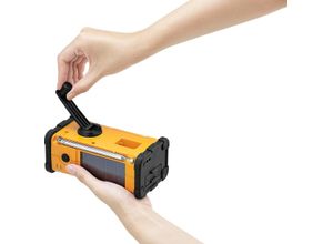 4711317993942 - Survivor DAB Outdoorradio DAB+ UKW Notfallradio Akku-Ladefunktion Taschenlampe wiederaufladbar Handkurbel Solarpanel Gelb