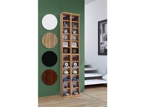 4051814336249 - Holz CD DVD Stand Regal CD Regal mit Platz für 408 CDs oder 144 DVDs oder 80-Videos Maße H 183 x B 42 x T 20 cm Elegantes CD DVD Regal Blu ray Regal – Almera