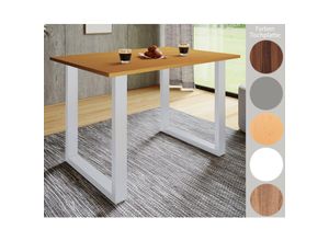 4051814408205 - Premium Esszimmertisch Esstisch Tisch Xona U Weiß (Farbe Grau 140 x 80 cm)