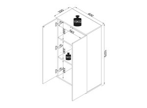 4051814419317 - Holz Kommode Sideboard Highboard Anrichte Schrank Dalosa 3 Drehtüren (Farbe Anthrazit   Honig-Eiche)