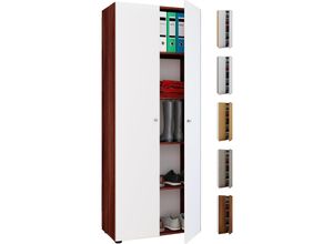 4051814351860 - Büroschrank mit 5 Fächern moderner Aktenschrank mit Drehtüren Maße B 70 x H 178 x T 40 cm – Vandol