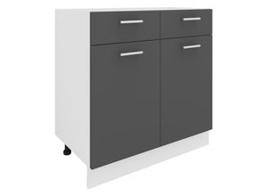 4051814423185 - Küchenschrank Breite 80 cm Schublade Unterschrank Küche Küchenmöbel Esilo (Farbe Weiß   Anthrazit)