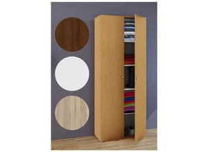 4051814352447 - Holz Kleiderschrank 5 Fächer Maße ca B 70 x H 178 x T 40 cm 2 Drehtüren erweiterbar Schrank - Vandol