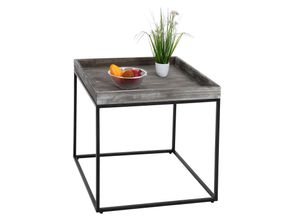 4057651921648 - Beistelltisch MCW-K71 Kaffeetisch Couchtisch Tisch FSC-zertifiziert Paulownia-Holz Metall 60x60x60cm ~ dunkelgrau