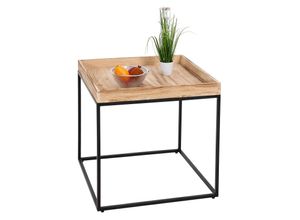 4057651921624 - Beistelltisch MCW-K71 Kaffeetisch Couchtisch Tisch FSC-zertifiziert Paulownia-Holz Metall 60x60x60cm ~ naturfarben
